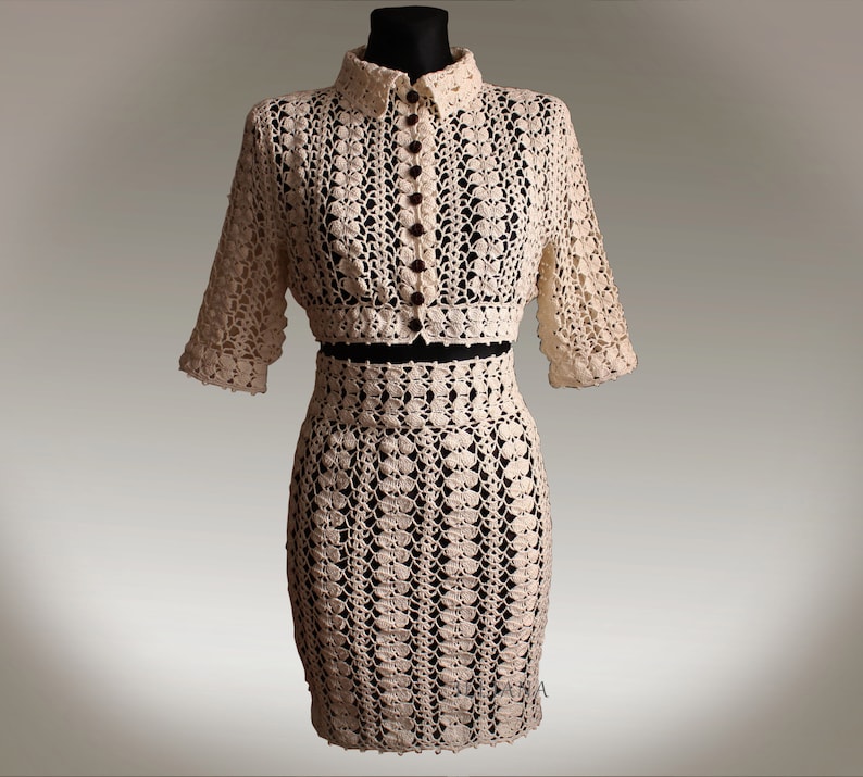 Crochet Pattern . Knee Length Suit No 219 - Etsy