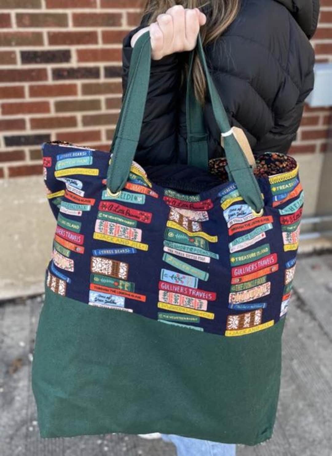Hand Crafted Tote Bag. Durable Canvas Outside and Creatively Selected ...
