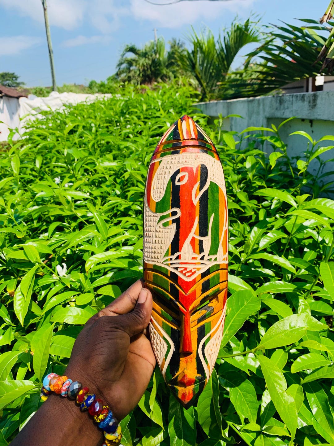 African Mask for Wall, Wooden Mask, Handmade African Mask,wall Hanging ...