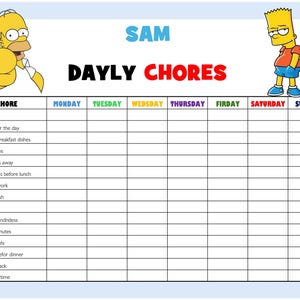 Toddler Chore Chart Editable Chore Chart Kids Chore Chart Chore Chart ...
