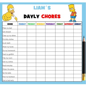 Toddler Chore Chart | Editable Chore Chart | Kids Chore Chart | Chore ...