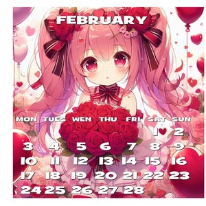 Calendar 2025 Printable, Anime Desk Calendar, 2025 Calendar Printable ...