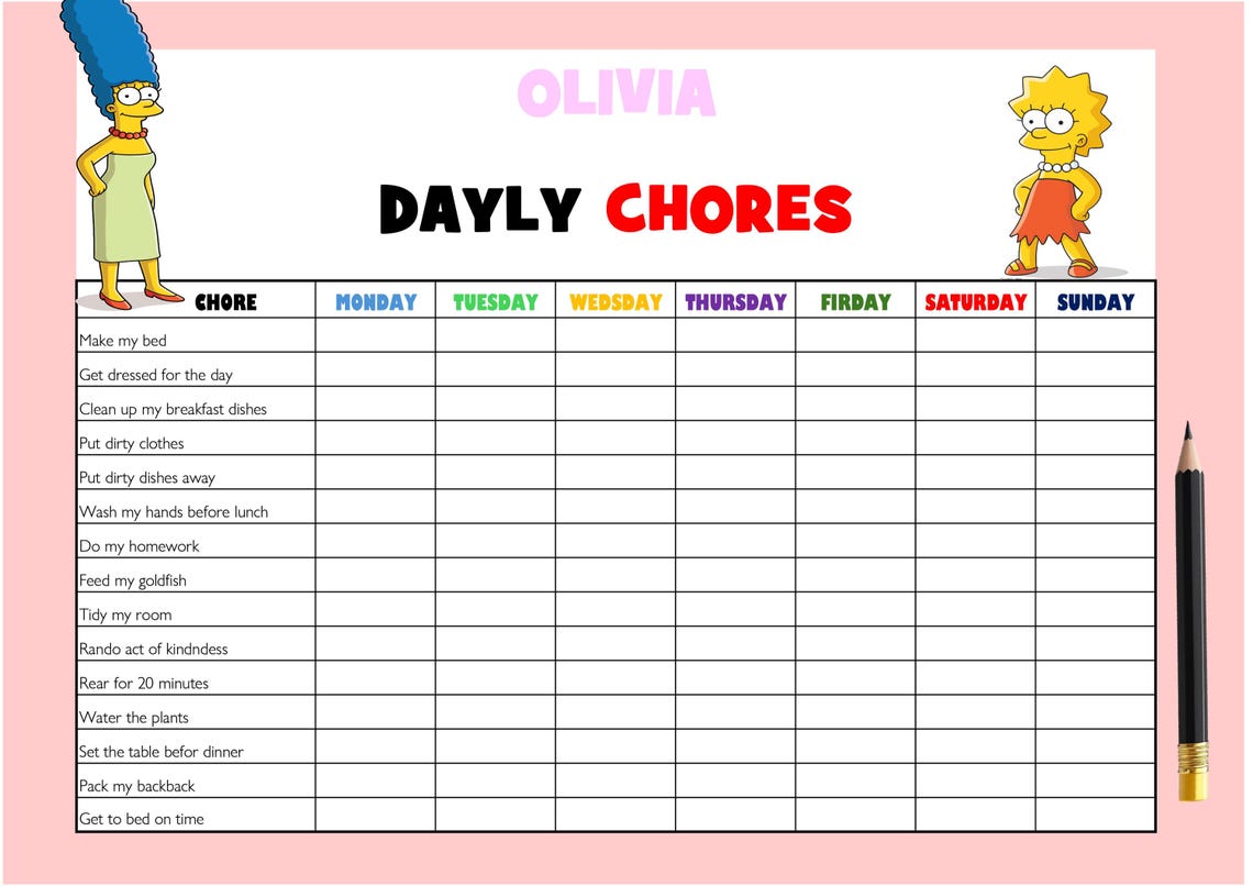 Toddler Chore Chart | Editable Chore Chart | Kids Chore Chart | Chore ...