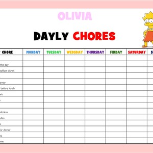 Toddler Chore Chart | Editable Chore Chart | Kids Chore Chart | Chore ...