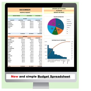 Budget Spreadsheet Excel Template Expense Tracker Monthly Budget Bill ...