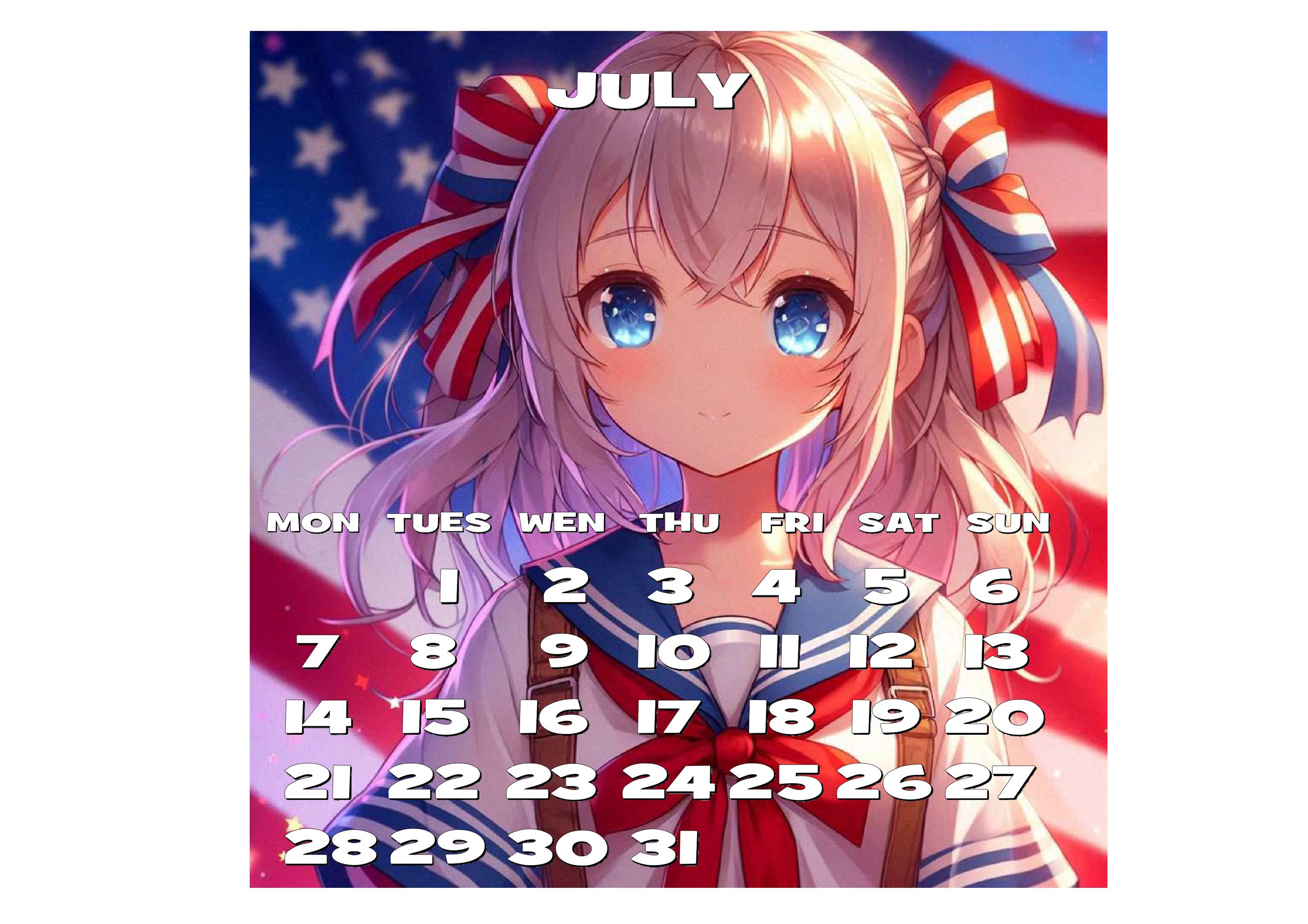 Calendar 2025 Printable, Anime Desk Calendar, 2025 Calendar Printable ...