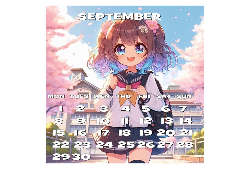 Calendar 2025 Printable, Anime Desk Calendar, 2025 Calendar Printable ...