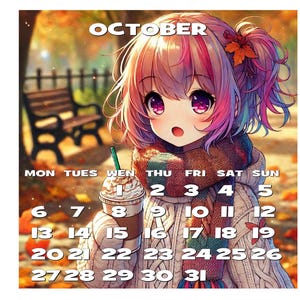 Calendar 2025 Printable, Anime Desk Calendar, 2025 Calendar Printable ...