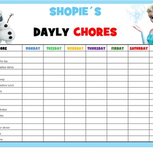 Chore Chart for Kids | Kids Chore Chart | Fun Lilo Stitch Reward System ...