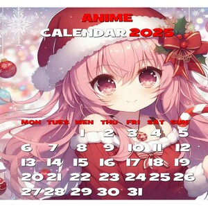 Calendar 2025 Printable, Anime Desk Calendar, 2025 Calendar Printable ...