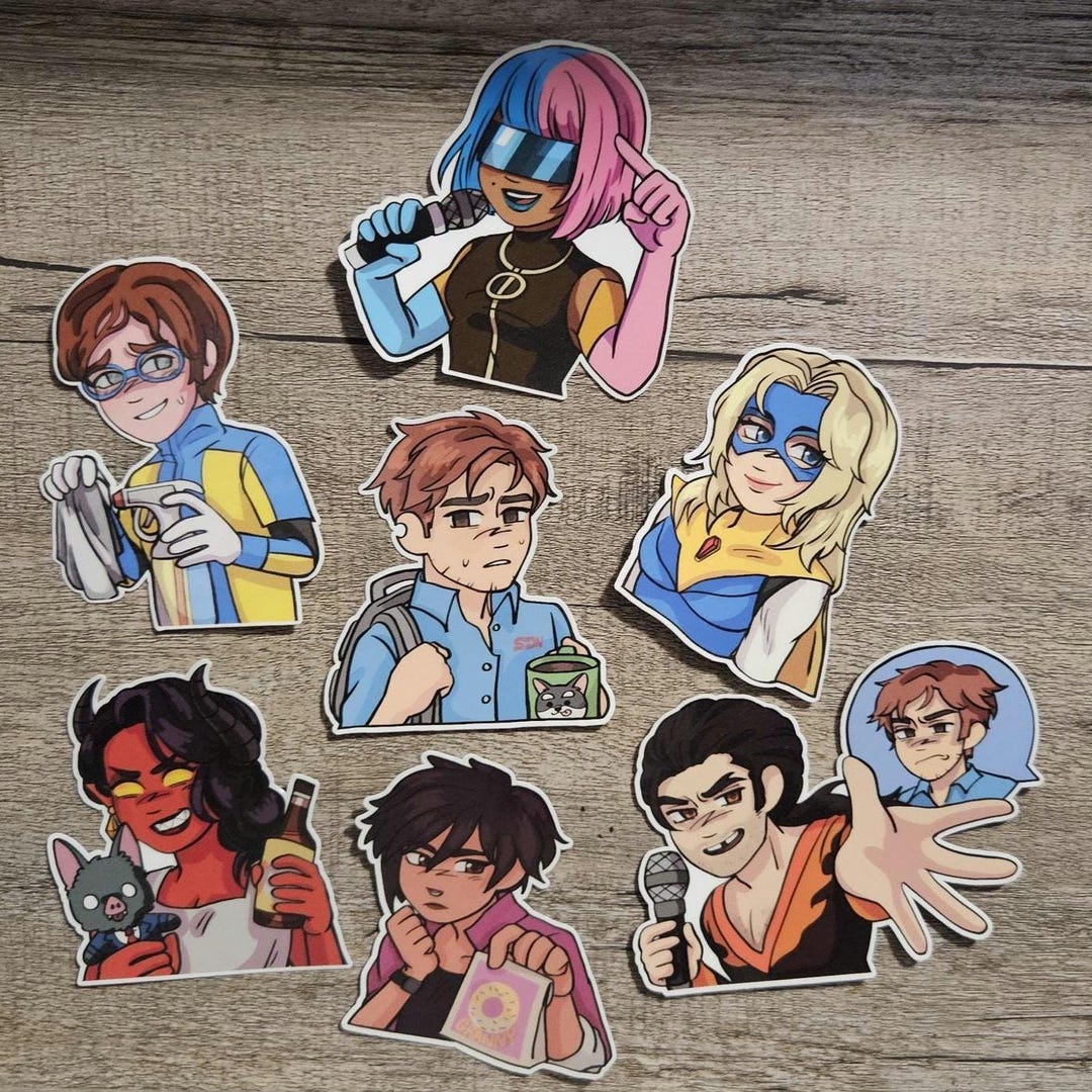 Dispatch | Mecha Man | Blonde Blazer | Invisigal | Laminated Sticker ...