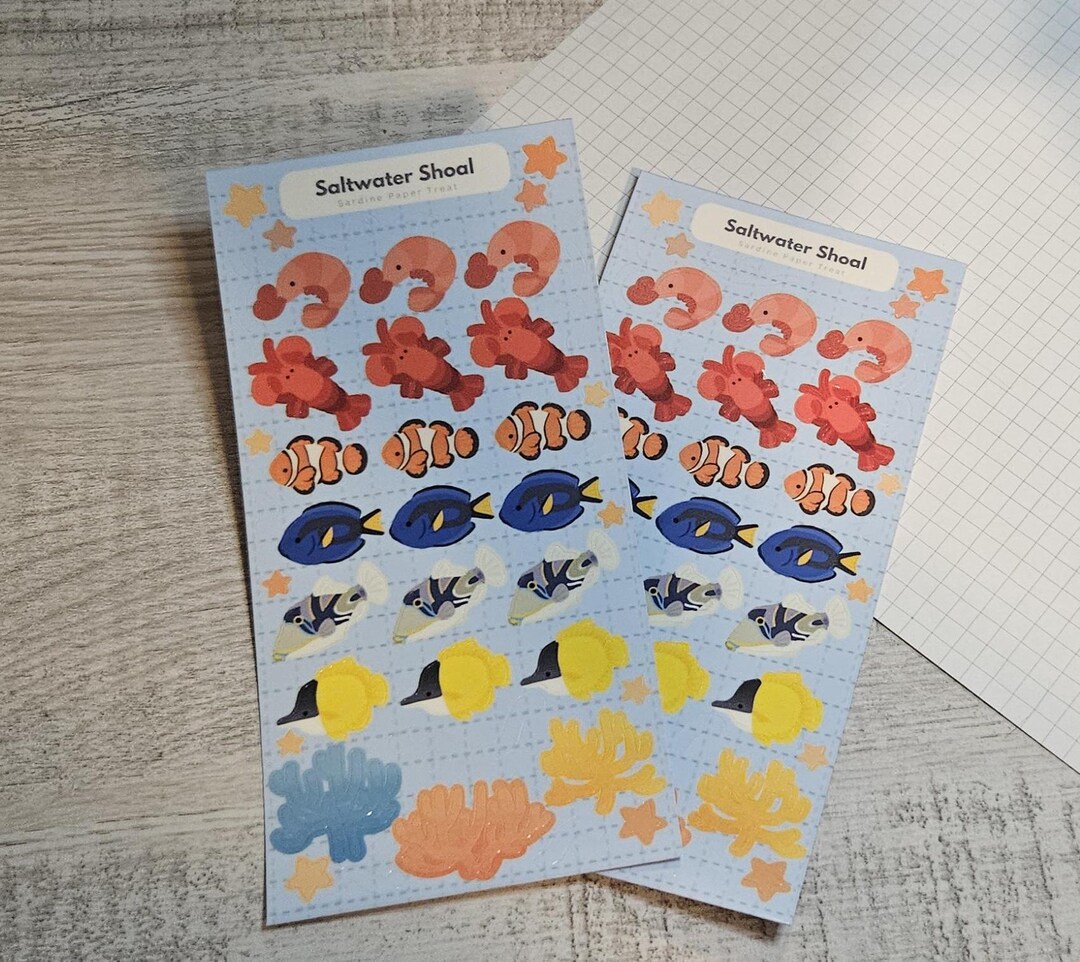 Fish Glossy Sticker Sheet | Saltwater Shoal | Deco Stickers - Etsy