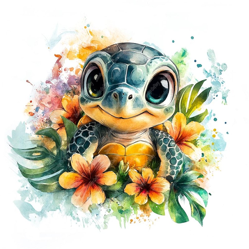 Tortoise Watercolor - Etsy