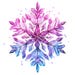 12 Blue and Pink Snowflake Watercolor Clipart, Printable High Quality ...