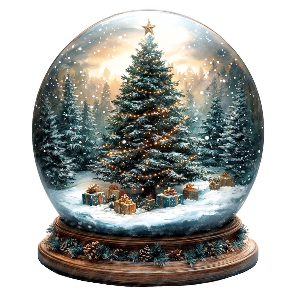 Watercolor Christmas Snow Globe Clipart Bundle (digital Download) - Etsy