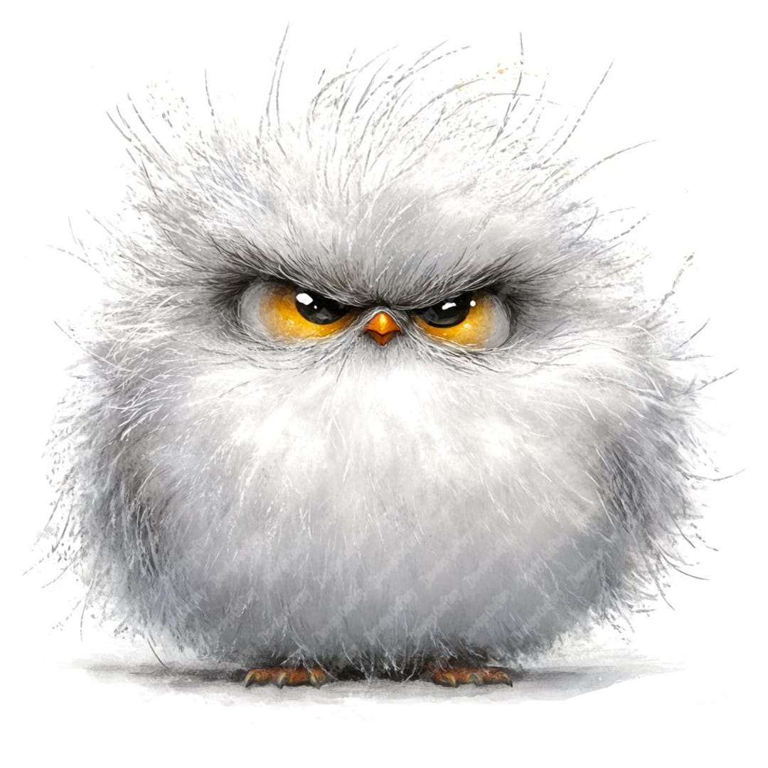 30 Grumpy Birds Watercolor Clipart, Printable High Quality Watercolor ...