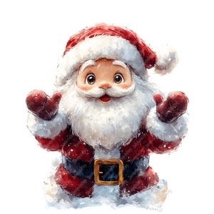 12 Cute Baby Santa Claus Watercolor Christmas Clipart, Printable High ...
