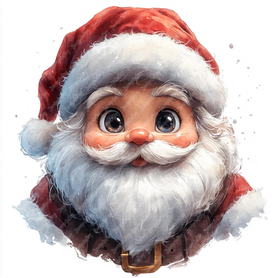 12 Cute Baby Santa Claus Watercolor Christmas Clipart, Printable High ...
