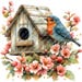 14 Cute Spring Bird House Watercolor Clipart, Printable High Quality ...