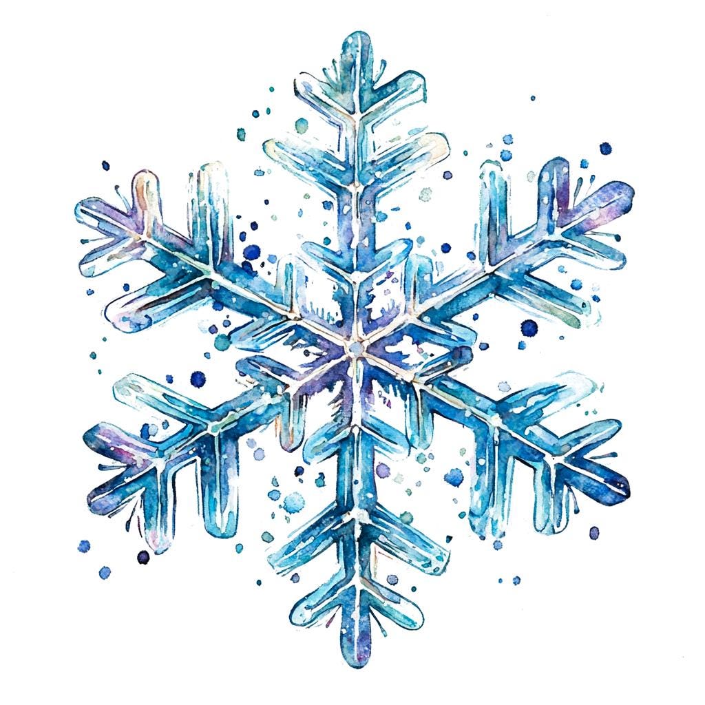 18 Realistic Snowflake Watercolor Clipart, Printable High Quality ...