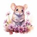 12 Mouse and Flower Clipart Bundle, Printable High Quality Happy Mouse ...