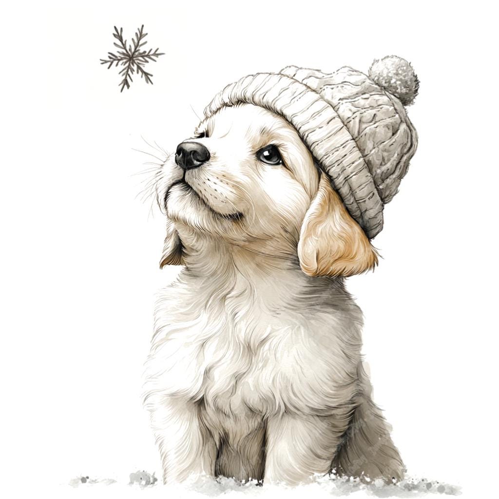 10 Various Winter Dogs Watercolor Clipart, Printable High Quality ...