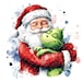 Santa and Grinch Hugging Watercolor Clipart, Christmas JPG (digital ...
