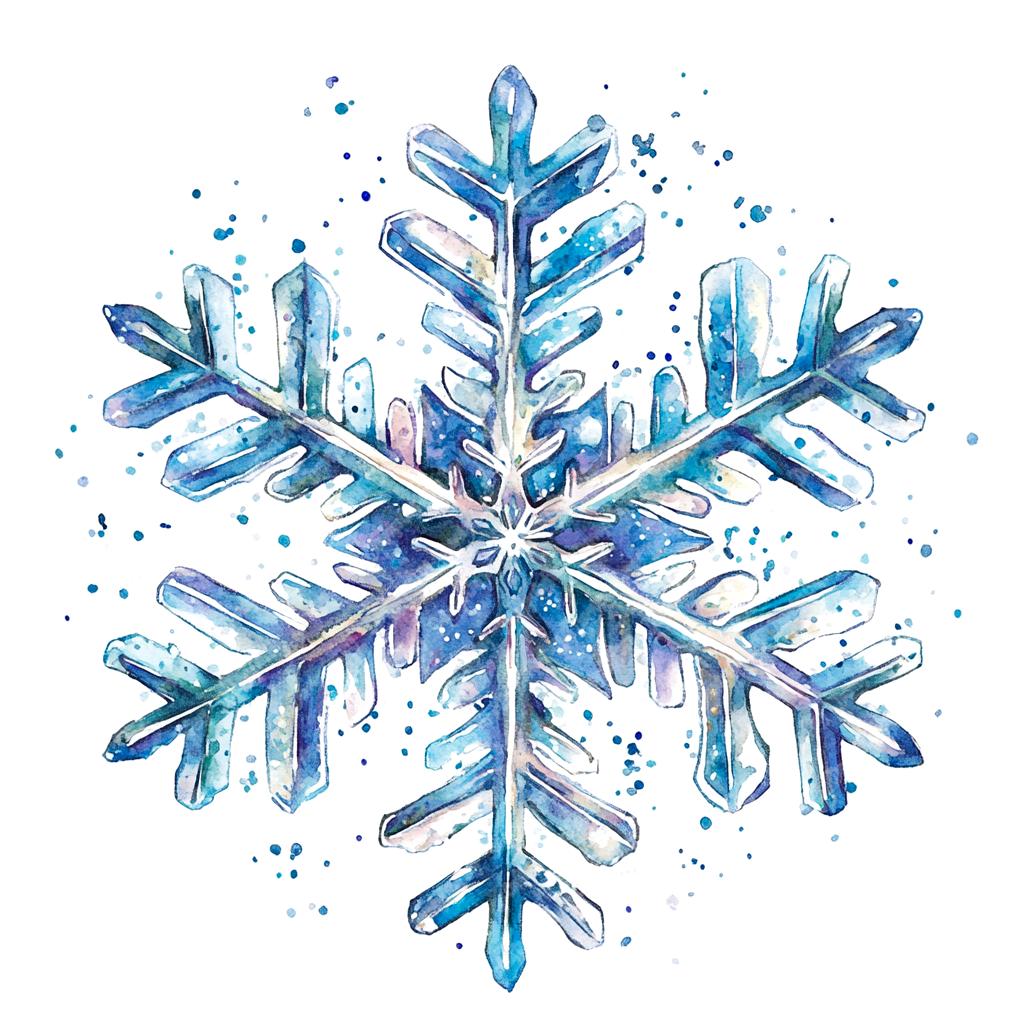 18 Realistic Snowflake Watercolor Clipart, Printable High Quality ...