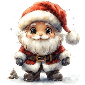 12 Cute Baby Santa Claus Watercolor Christmas Clipart, Printable High ...