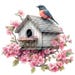 14 Cute Spring Bird House Watercolor Clipart, Printable High Quality ...
