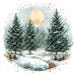 10 Christmas Landscape Watercolor Clipart, Printable High Quality ...