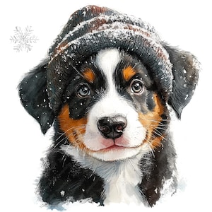 10 Various Winter Dogs Watercolor Clipart, Printable High Quality ...