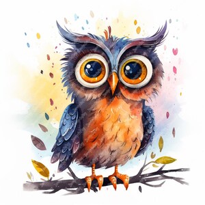 14 Watercolor Owls Clipart Bundle, High Quality Watercolor Clipart JPG ...