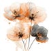 12 Orange and Black Flowers Watercolor Clipart, Printable High Quality ...