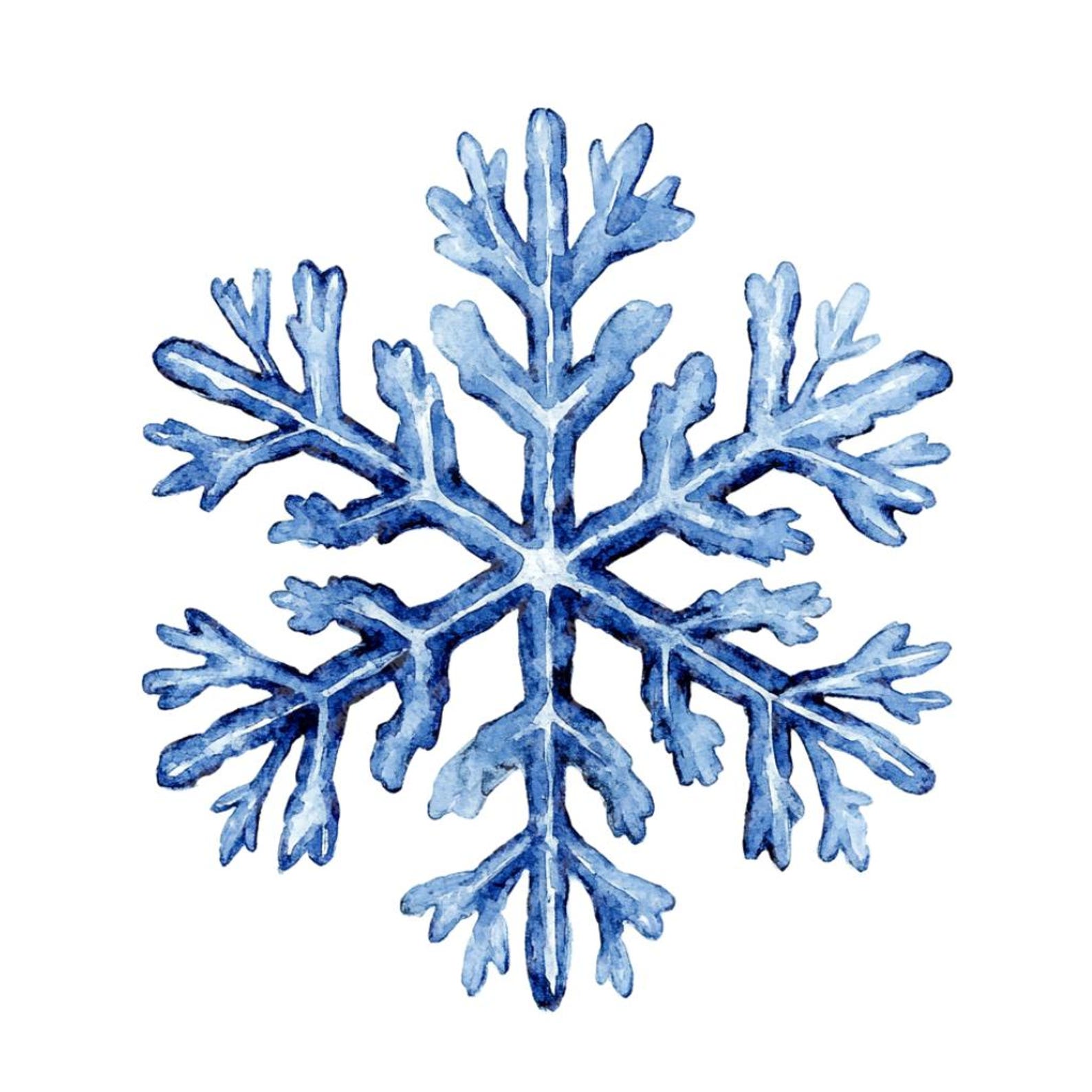 18 Realistic Snowflake Watercolor Clipart, Printable High Quality ...