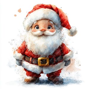 12 Cute Baby Santa Claus Watercolor Christmas Clipart, Printable High ...