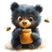 12 Cute Bears Eating Honey Clipart Bundle, Baby Bear Clipart, High ...