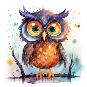 14 Watercolor Owls Clipart Bundle, High Quality Watercolor Clipart JPG ...