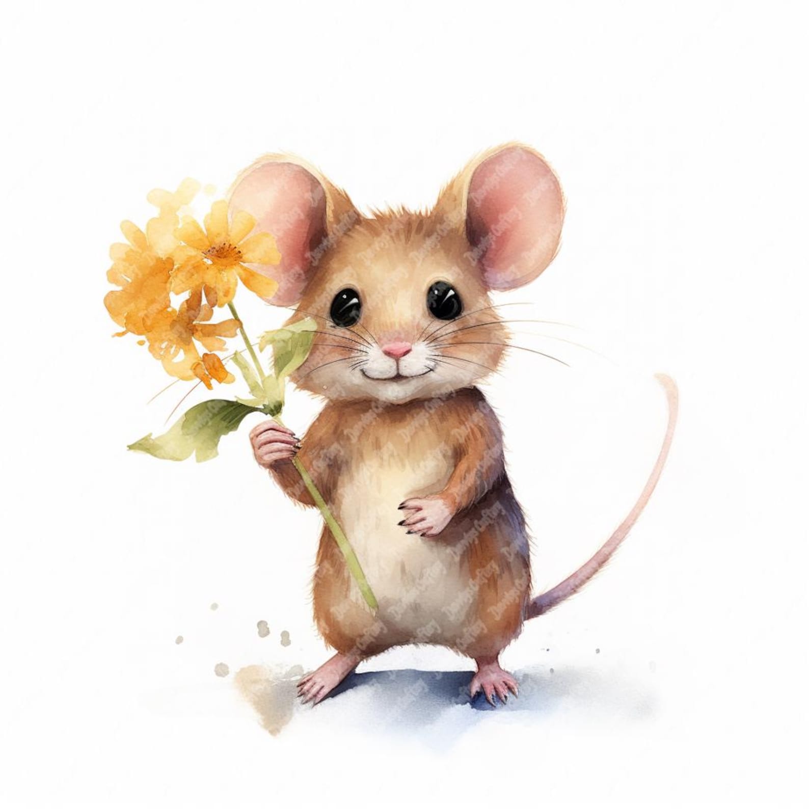 11 Wild Mouse and Flower Clipart Bundle, Printable High Quality Mouse ...