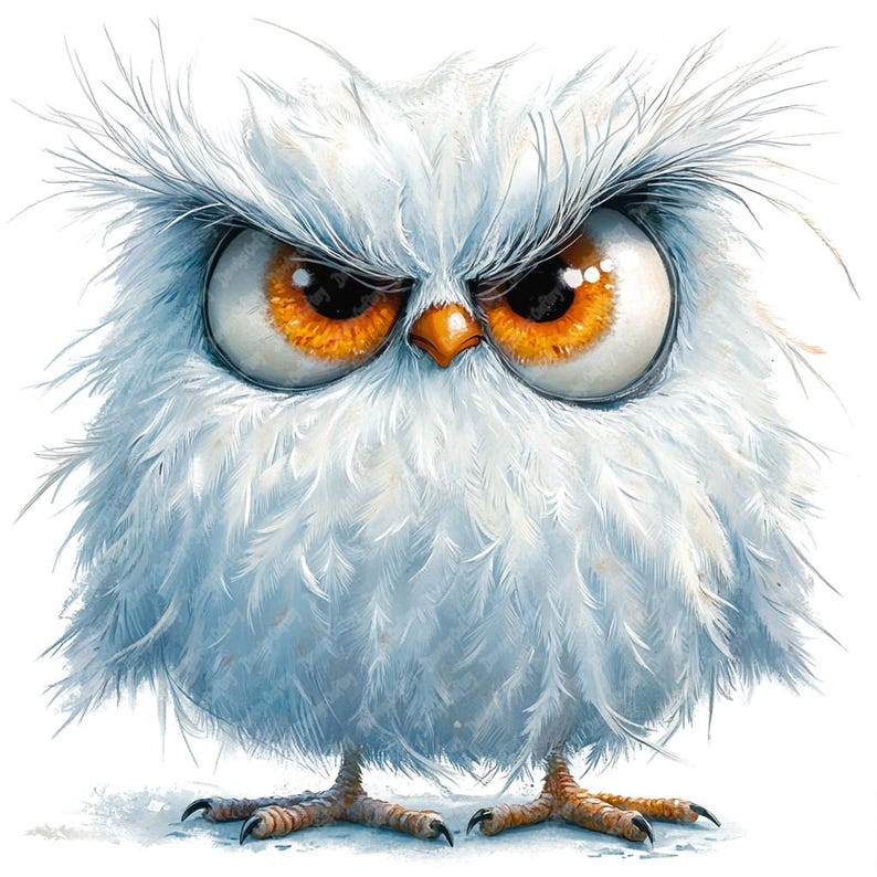 30 Grumpy Birds Watercolor Clipart, Printable High Quality Watercolor ...