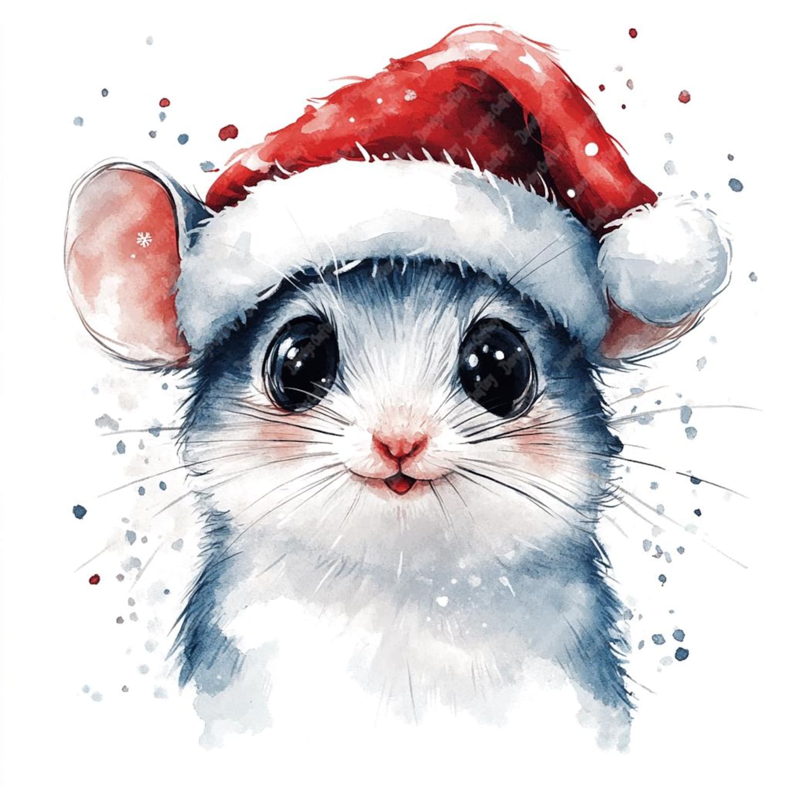 10 Cute Christmas Mouse Watercolor Clipart Bundle, Printable High ...