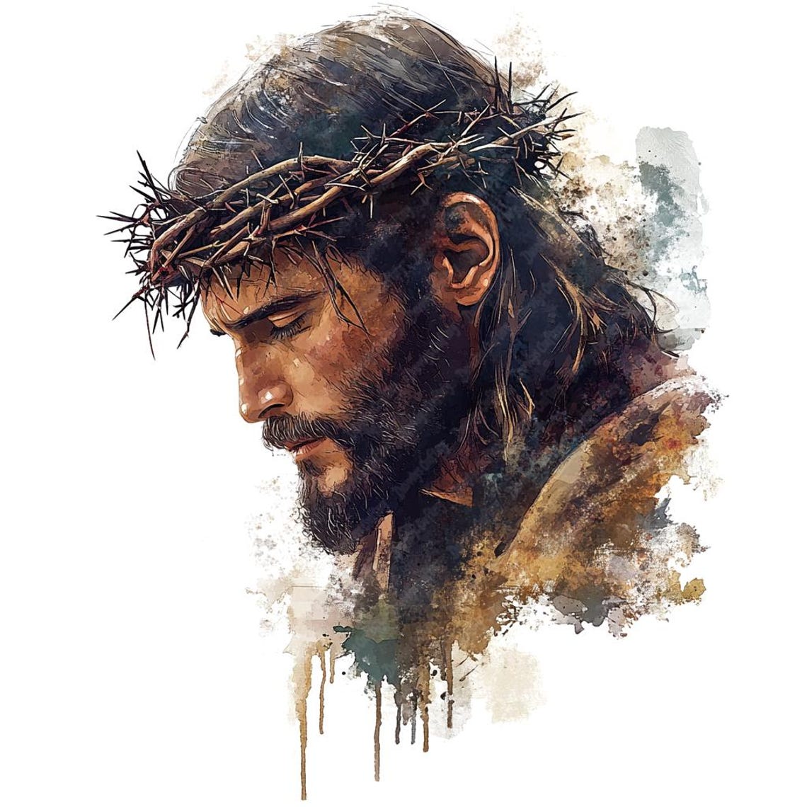 13 Jesus Christ Watercolor Clipart, Printable High Quality Jesus ...