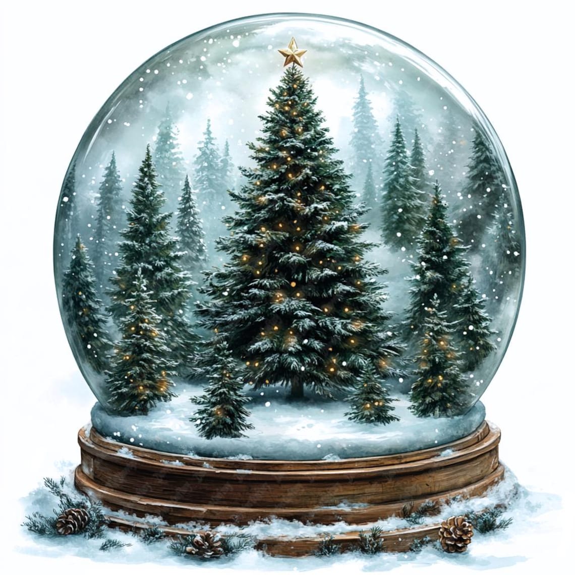 Watercolor Christmas Snow Globe Clipart Bundle (digital Download) - Etsy