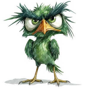 30 Grumpy Birds Watercolor Clipart, Printable High Quality Watercolor ...