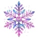 12 Blue and Pink Snowflake Watercolor Clipart, Printable High Quality ...
