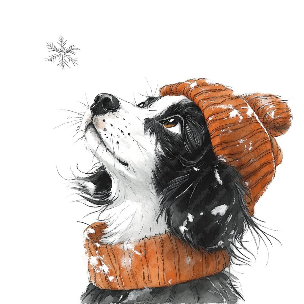 10 Various Winter Dogs Watercolor Clipart, Printable High Quality ...