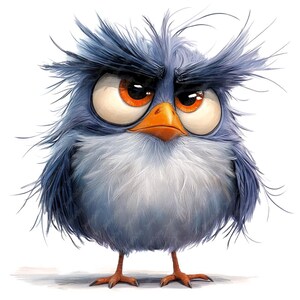 30 Grumpy Birds Watercolor Clipart, Printable High Quality Watercolor ...