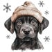 Winter Dogs Watercolor Clipart, Hats and Snowflakes (digital Download ...