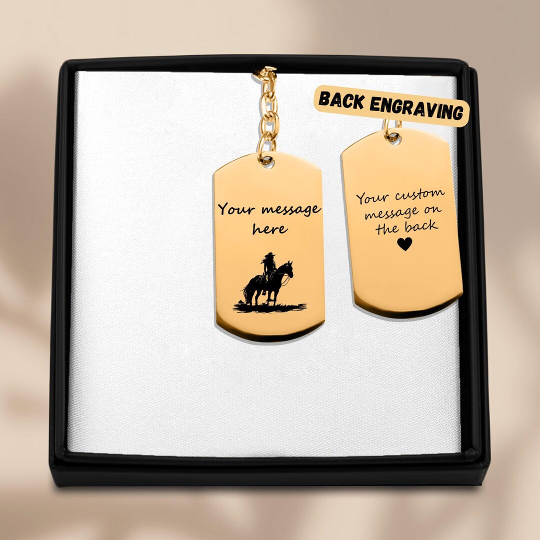 Personalized Horse Riding Gift Tag Keychain for Cowboys & Cowgirls ...