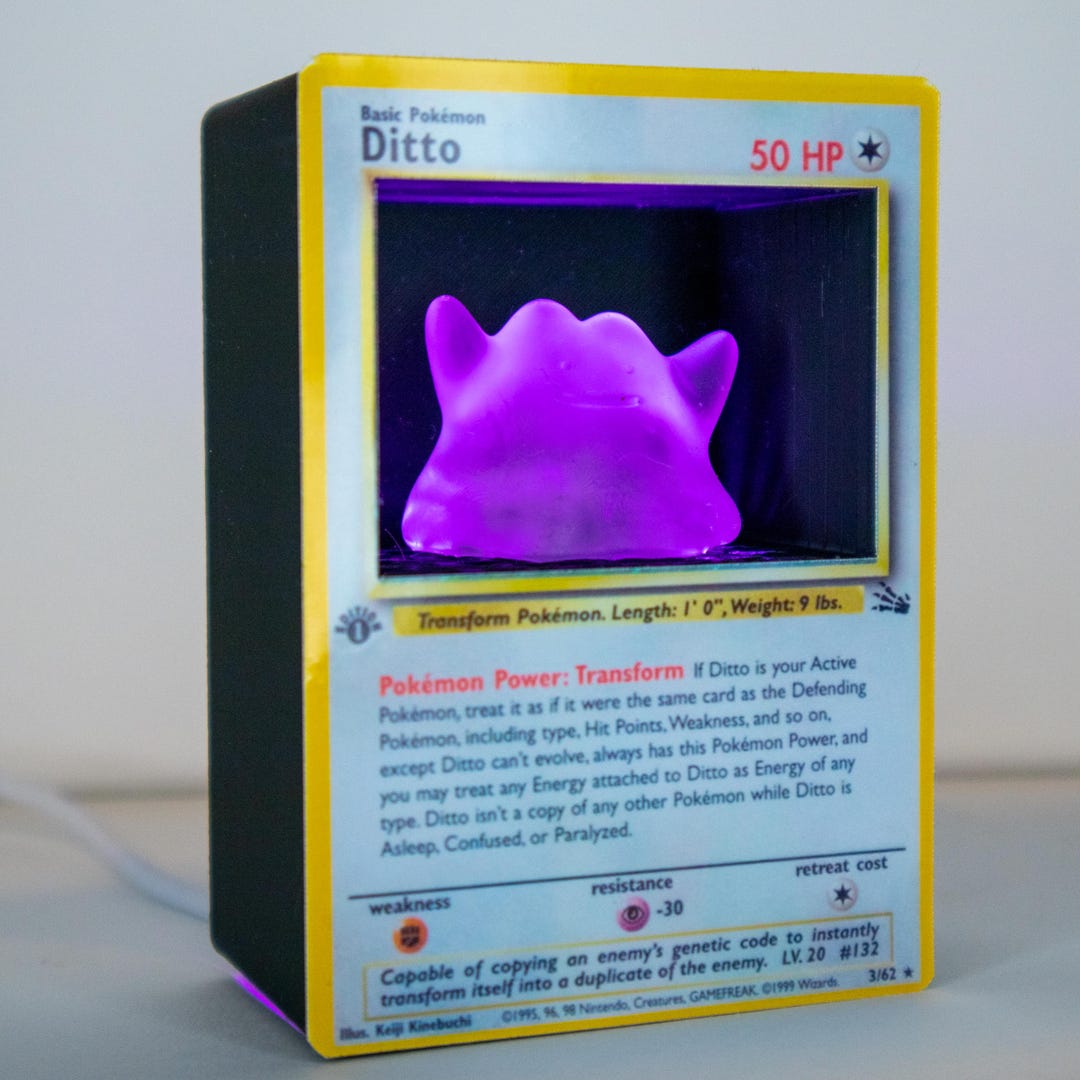 Buy Ditto 3D Pokémon Card Display, Pokémon LED Art Card, 3D Pokémon ...